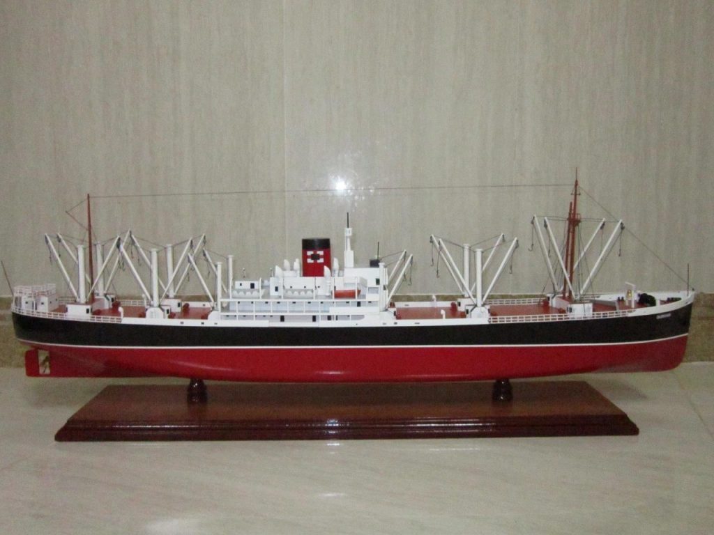 Ready made custom model boat of the City of Durham